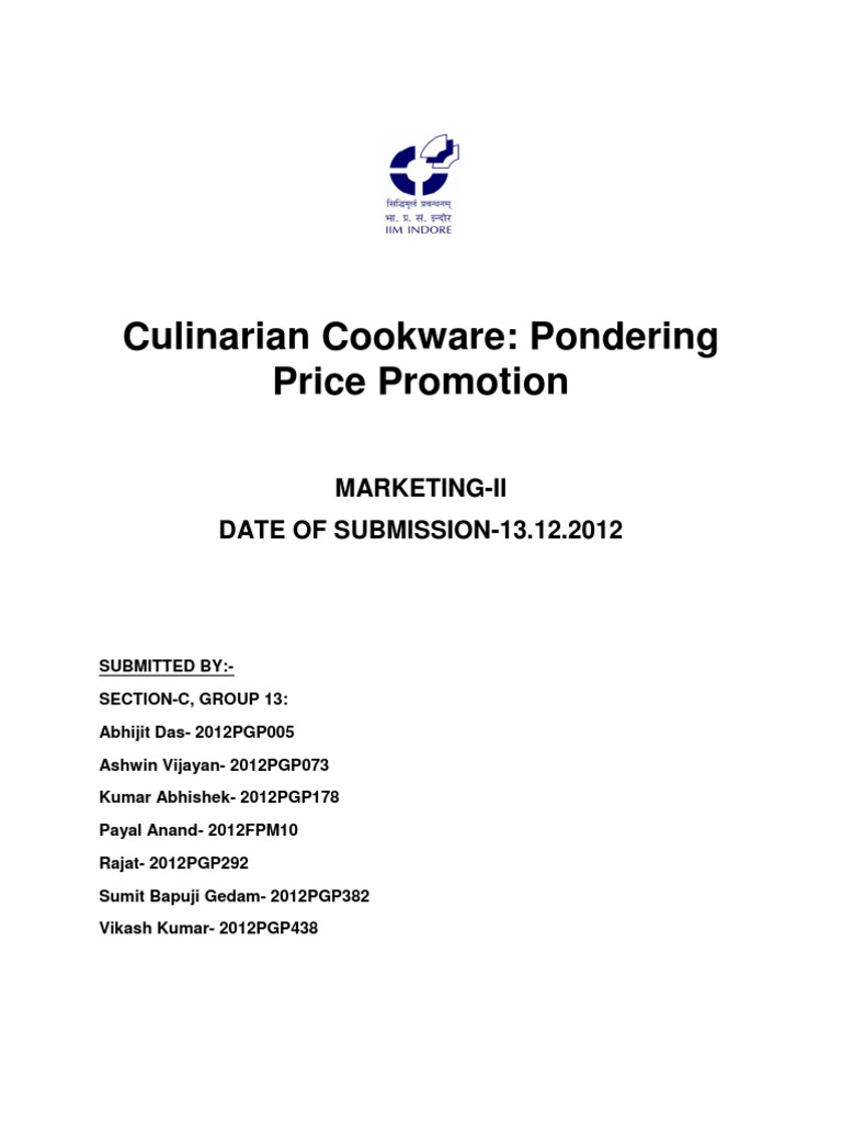 Culinarian Cookware | PDF | Retail | Demand