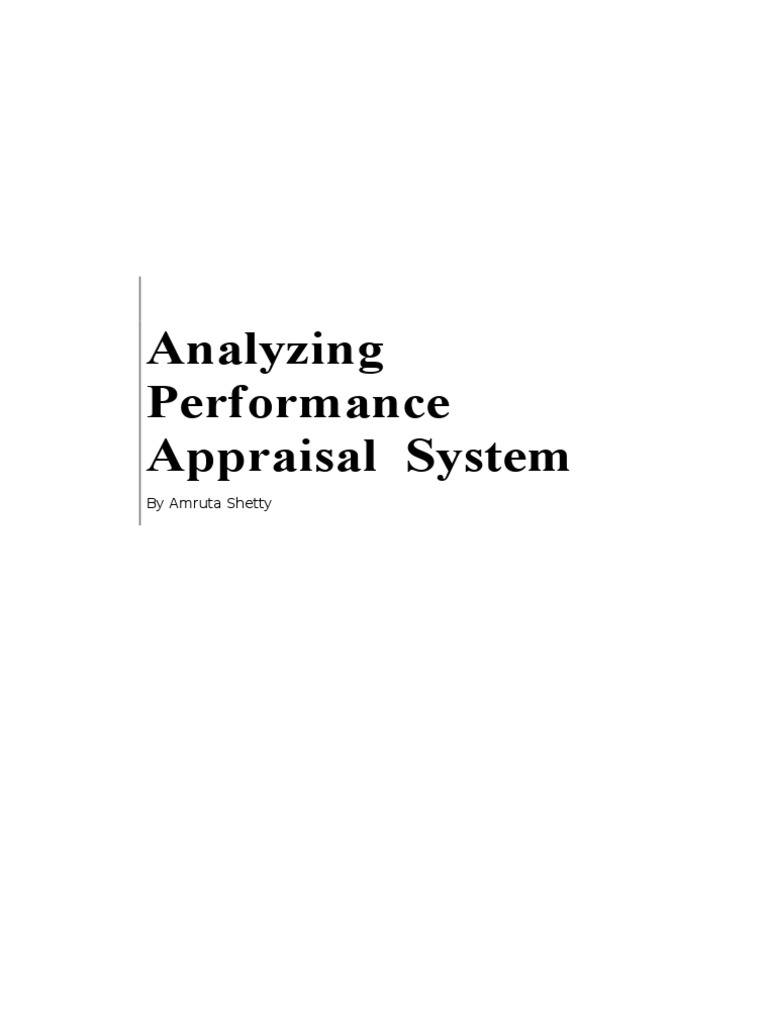 Performance Appraisal Project Report | Download Free PDF | Performance ...