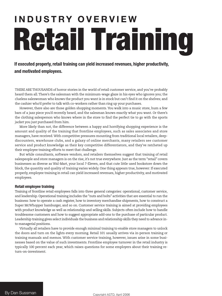 retail Training | Retail | Sales