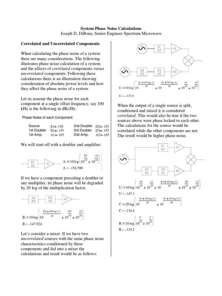 Phase Noise System Calculations | PDF