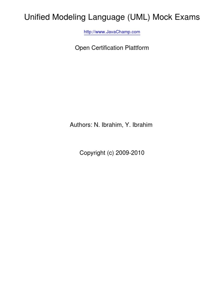 Unified Modeling Language (UML) Mock Exams: Open Certification Plattform | PDF | Software ...