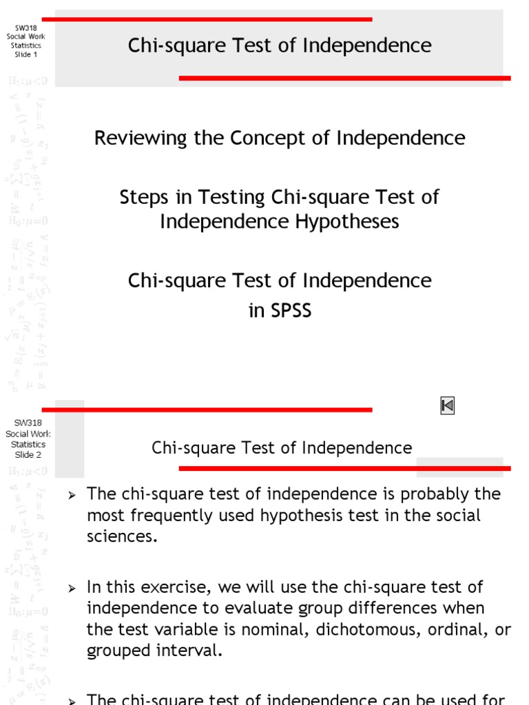 Chi-Square Test of Independence Overview | PDF | Statistical Hypothesis ...