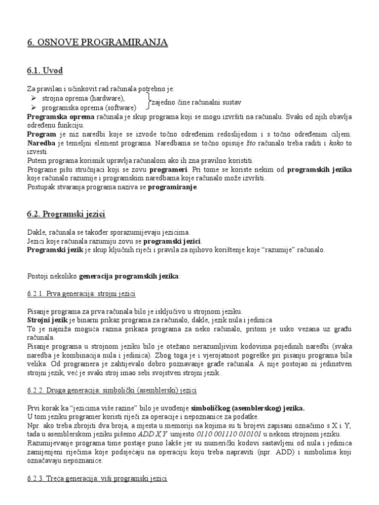 Osnove Programiranja | PDF