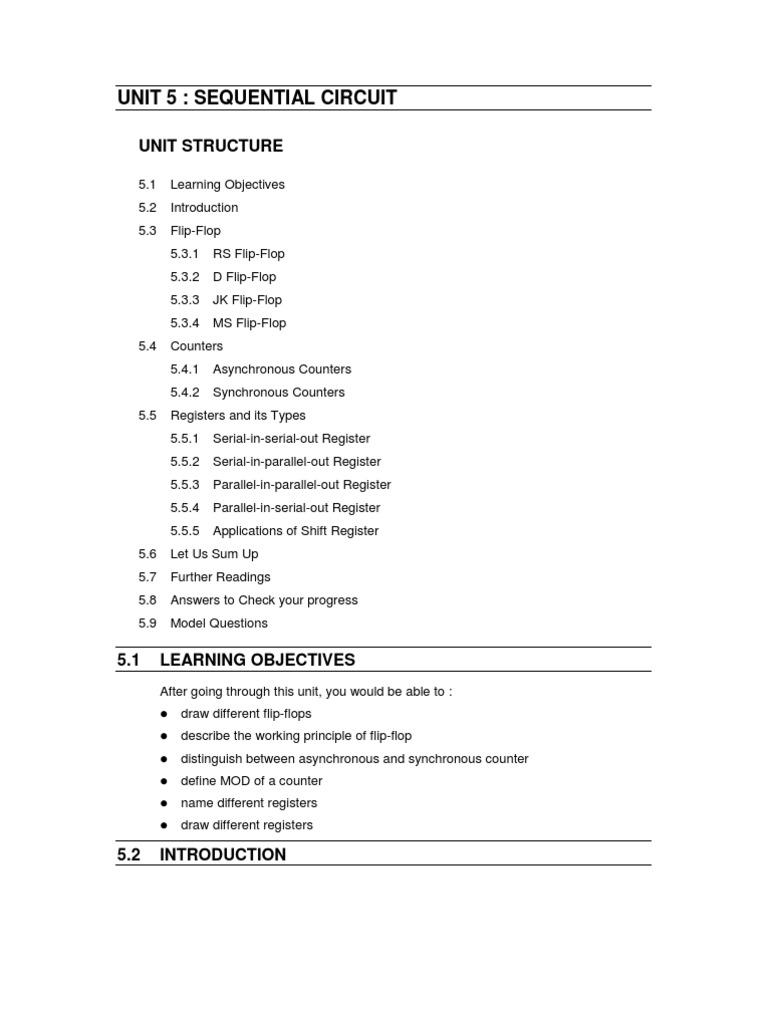 Unit 5 Sequential Circuit Pdf Electronic Circuits Computer Hardware 5093