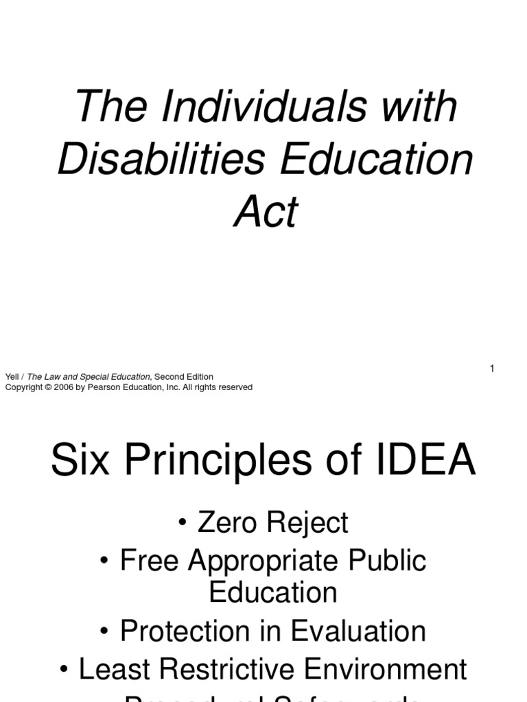 6 Legal Principles of the IDEA | Individualized Education Program ...