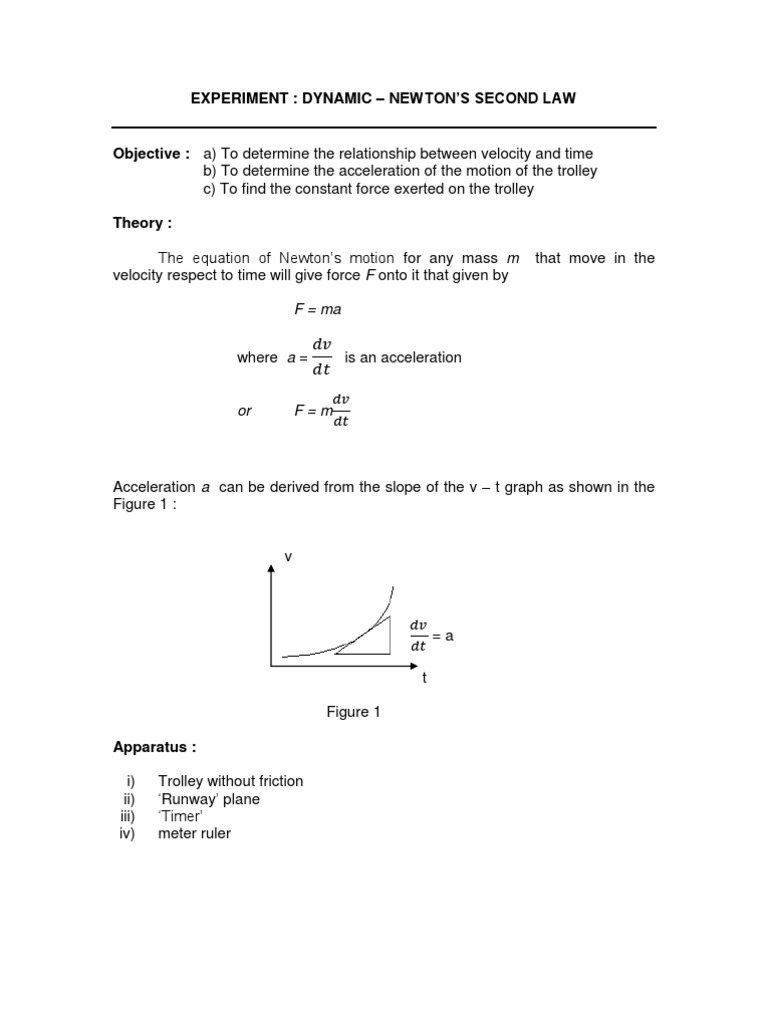 EXPERIMENT-Newton - S Second Law | PDF