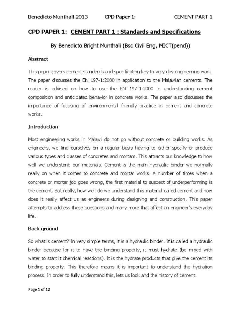 Understanding Cement: Classification and Properties According to EN 197 ...