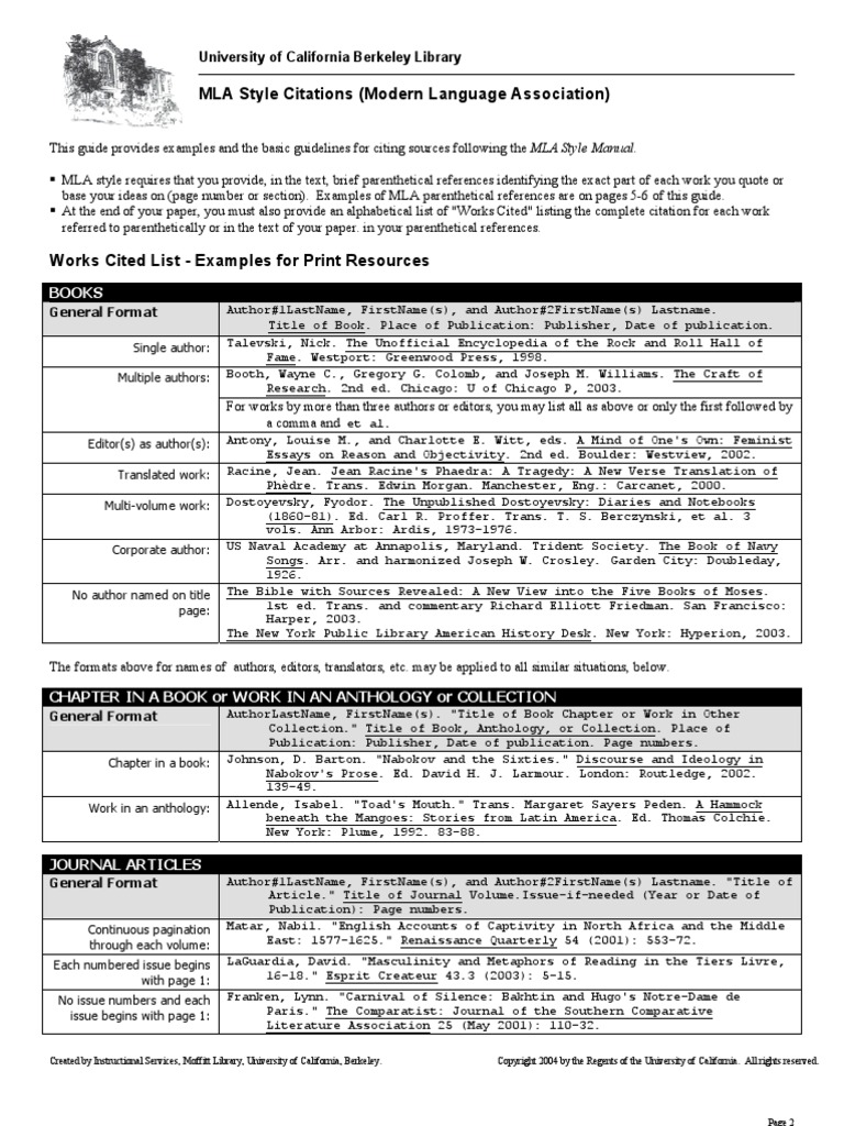 MLA Style Citations (Modern Language Association) : Books | PDF ...