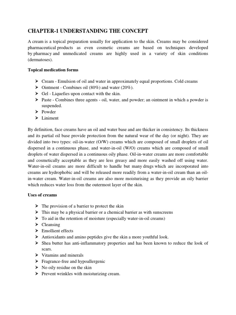 Chapter-1 Understanding The Concept: Topical Medication Forms | PDF ...
