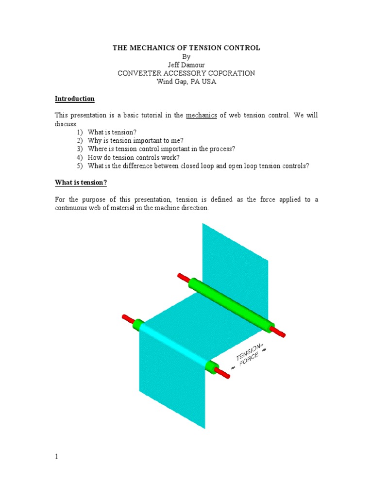 The Mechanics of Tension Control | PDF | Control Theory | Sensor