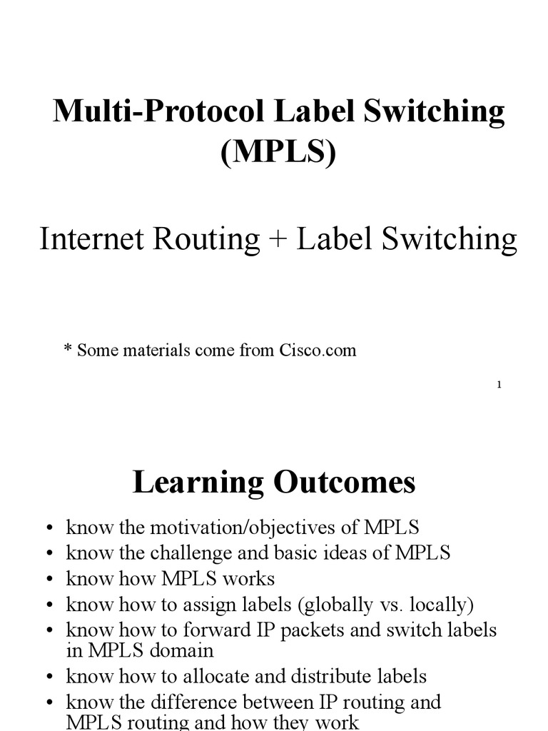 Understanding MPLS Routing Basics | PDF | Multiprotocol Label Switching ...
