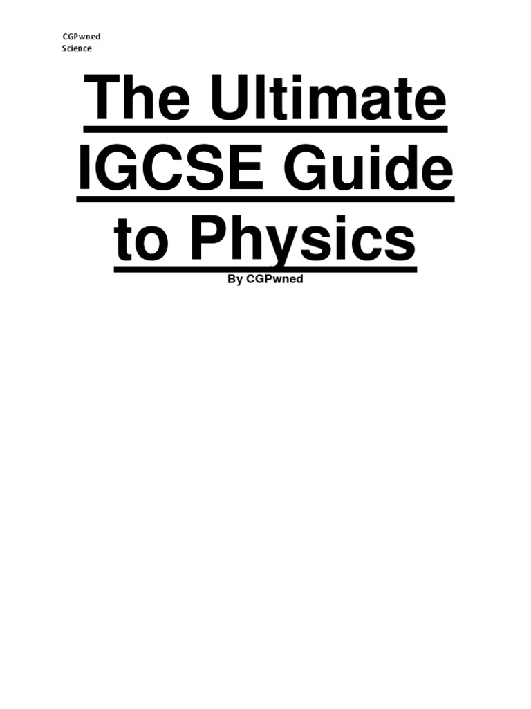 IGCSE Physics: Density and Pressure Guide | PDF | Electric Current ...