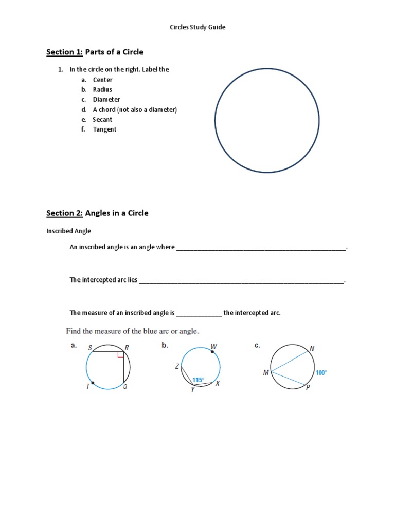 Comprehensive Circles Study Guide | PDF
