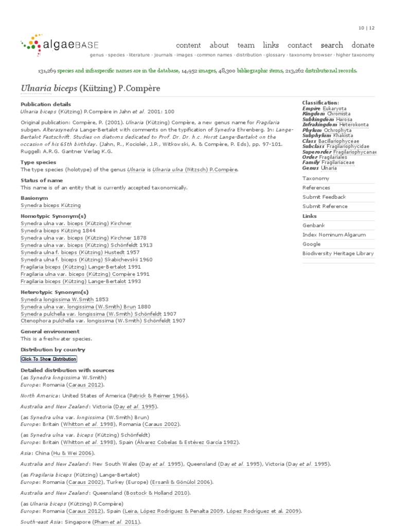 Ulnaria Biceps (Kützing) P | PDF | Biological Nomenclature | Biological ...