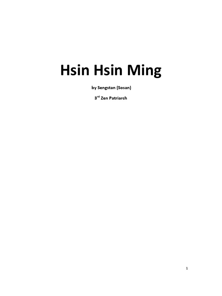 Hsin Hsin Ming | PDF | Śūnyatā | Nothing