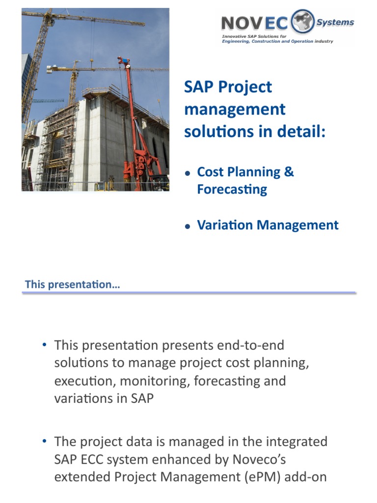 Project Cost Forecasting in SAP Solution Overview | PDF | Project Management | Invoice