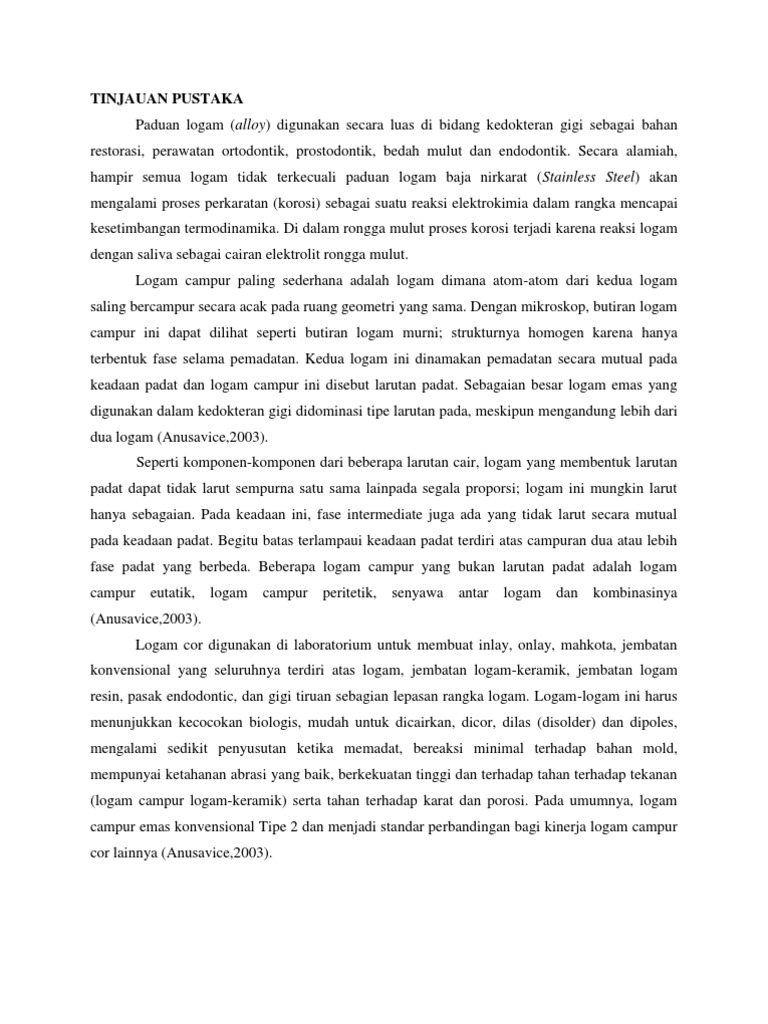Aplikasi Logam dalam Kedokteran Gigi | PDF