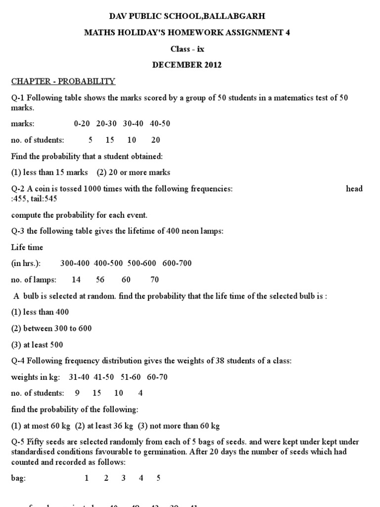 Probability and Statistics Problems: Calculating Probabilities and ...