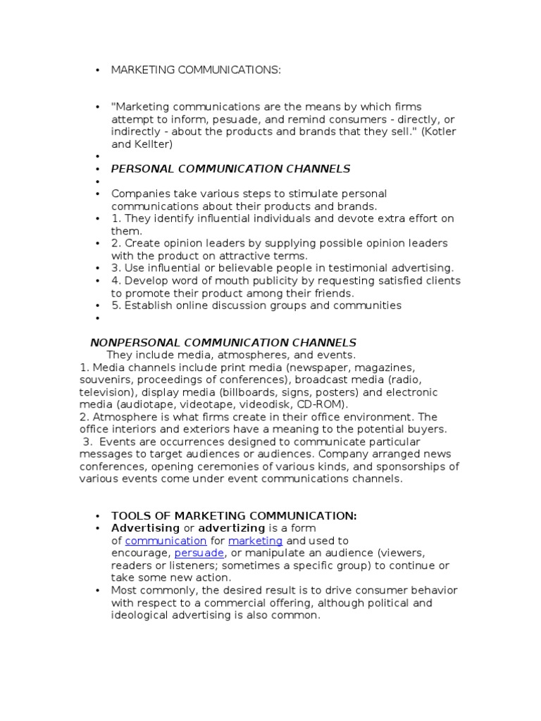 Marketing Communications | PDF | Direct Marketing | Sponsor (Commercial)