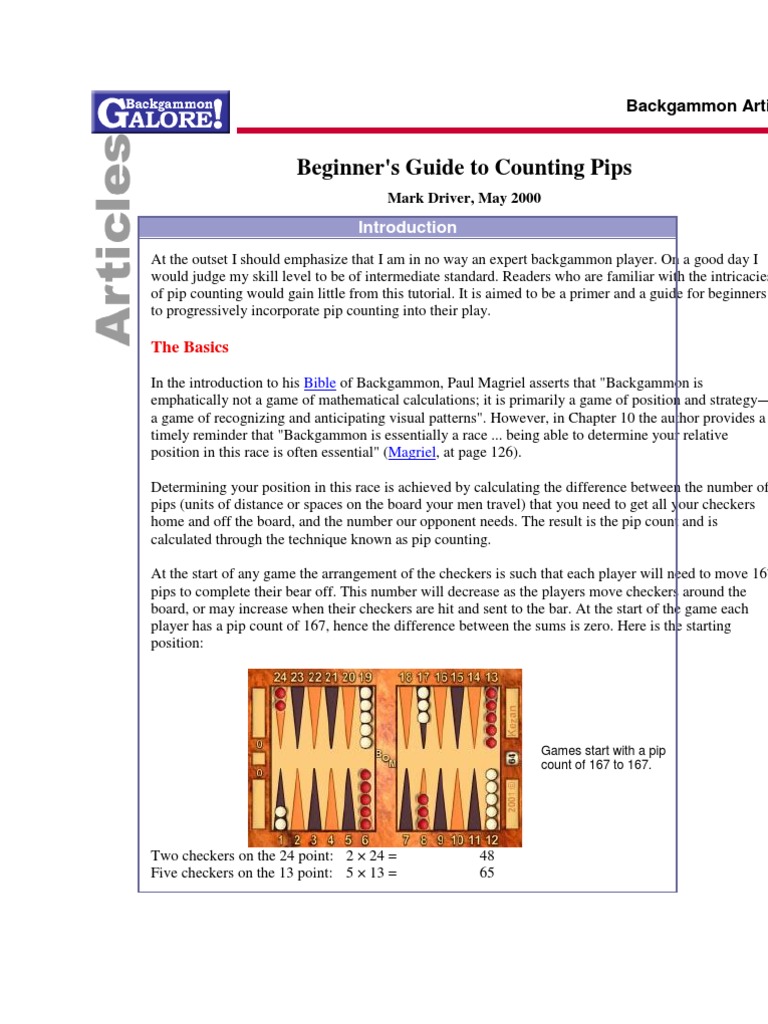 Beginner's Guide To Counting Pips | PDF | Multiplication | Teaching ...
