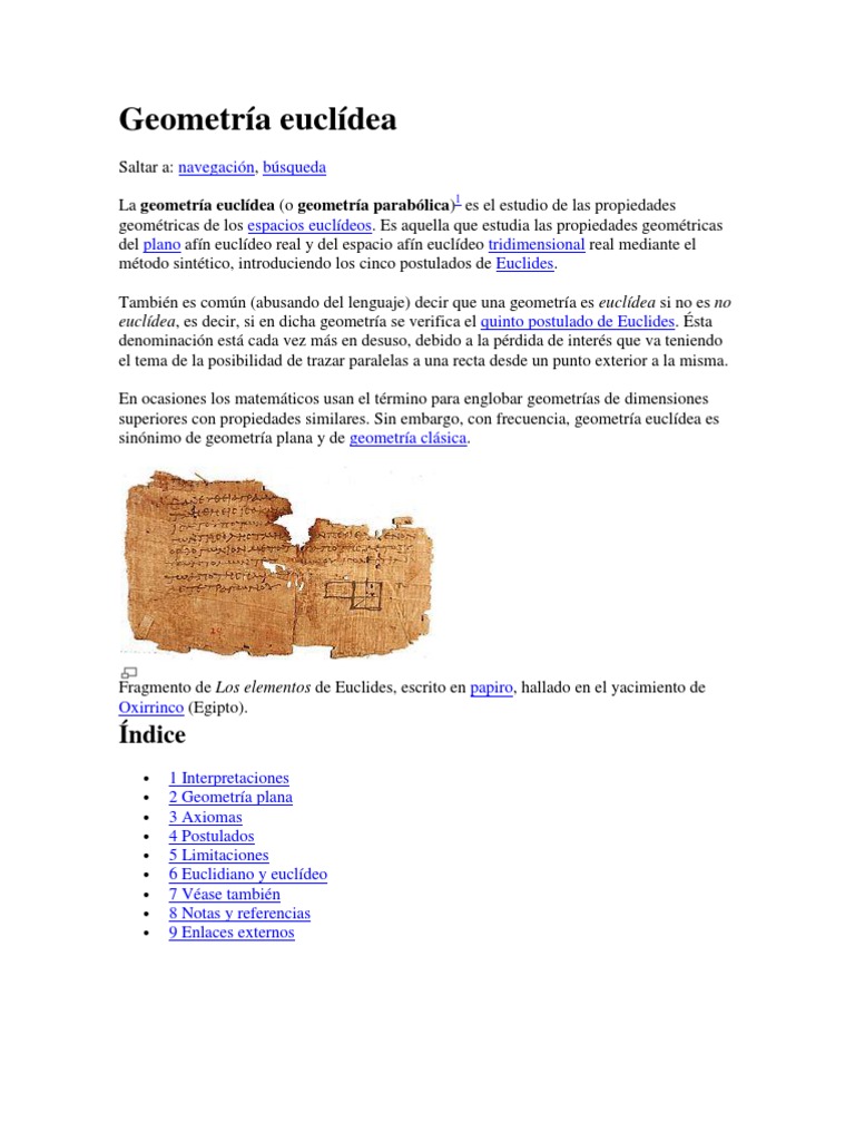 Geometría Euclídea | PDF | Geometría euclidiana | Geometría analítica