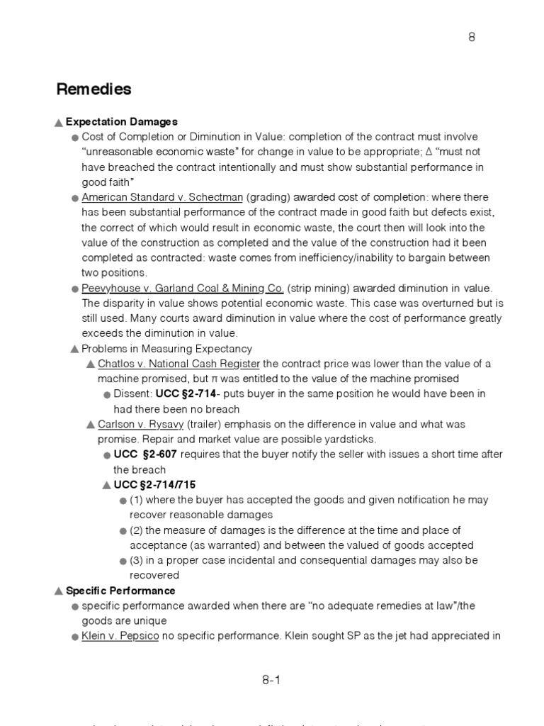 Remedies: Expectation Damages | PDF | Damages | Common Law