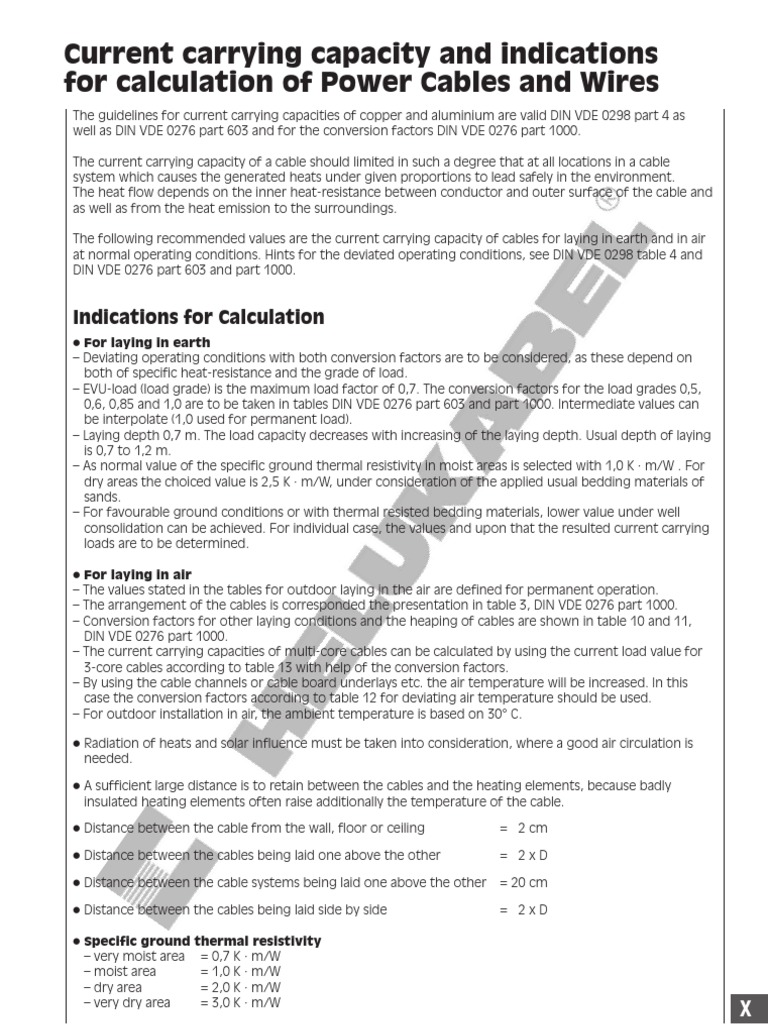 Current Carrying Capacity Guidelines | PDF | Cable | Electrical Conductor