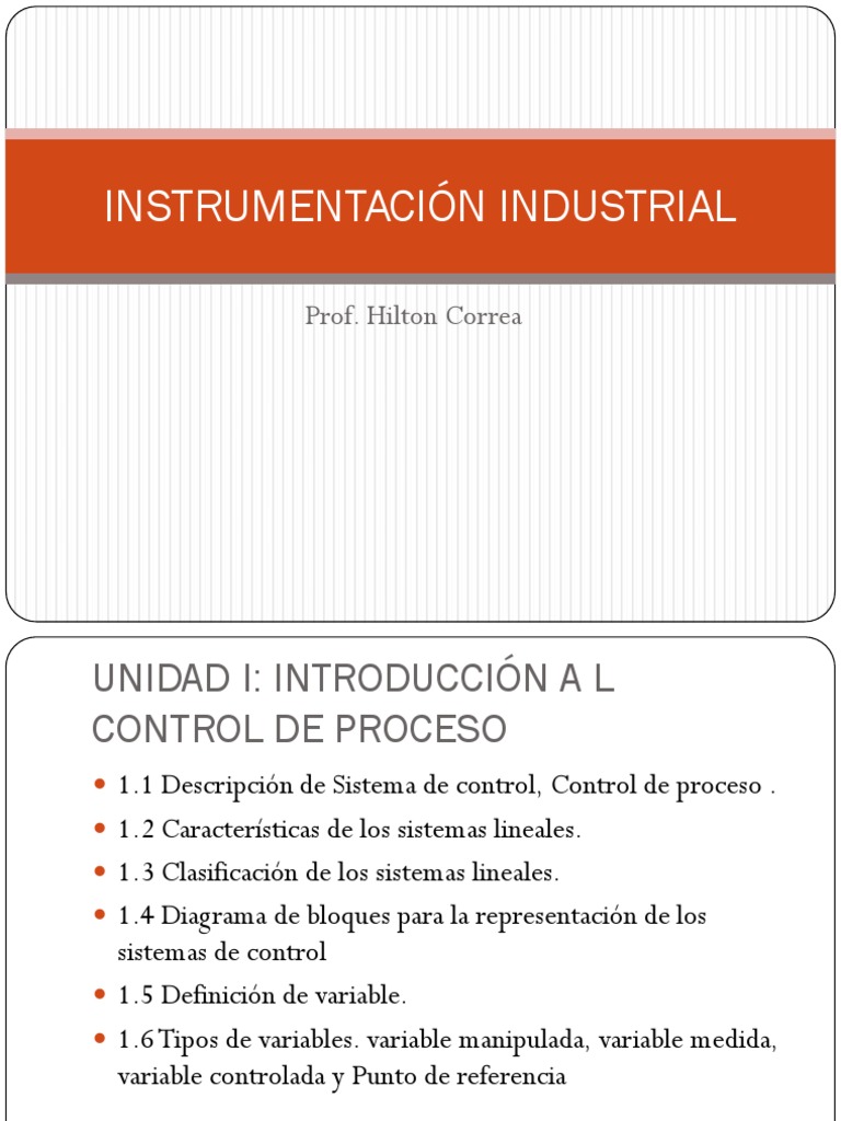 Clase 1 Instru Indust 97 | PDF | Sistema de control | Enseñanza de matemática