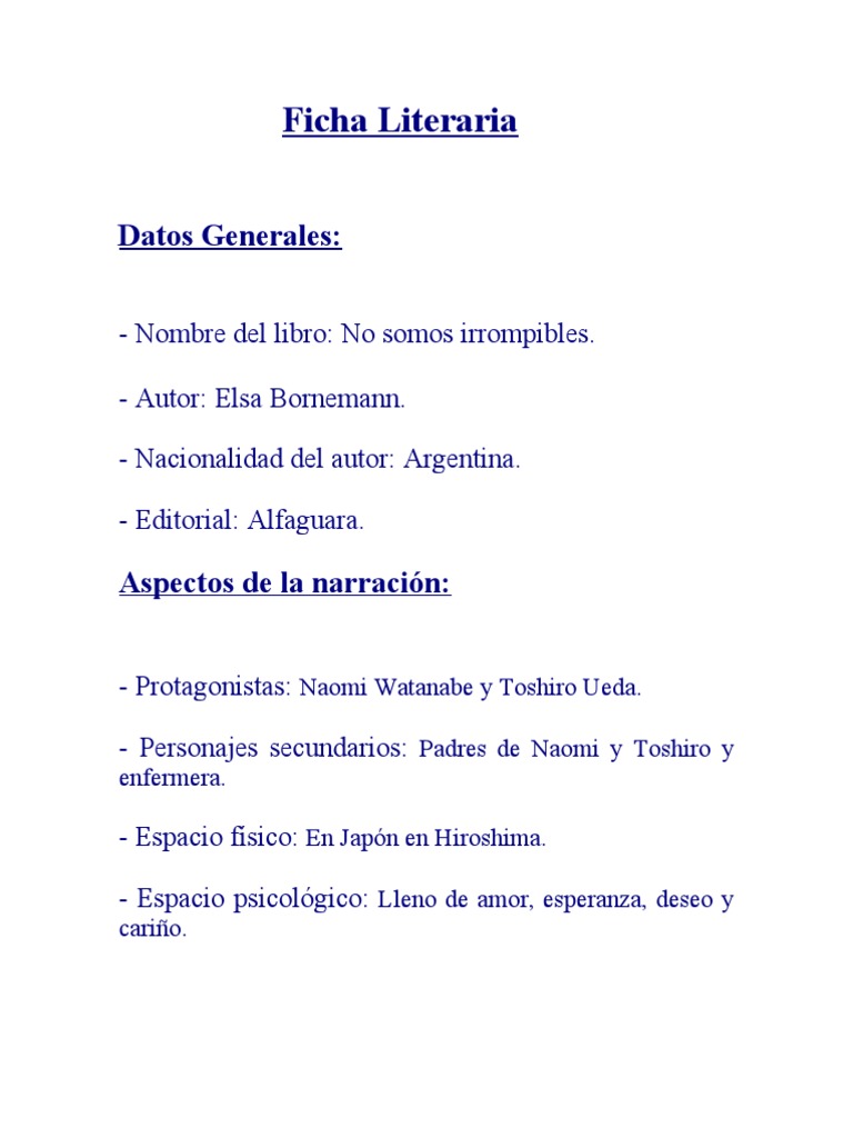 Ficha Literaria Surazul | PDF