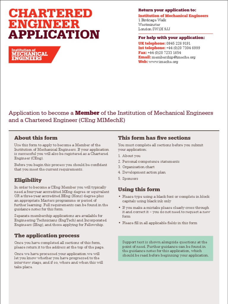 Online CEng App Form | Competence (Human Resources) | Engineering