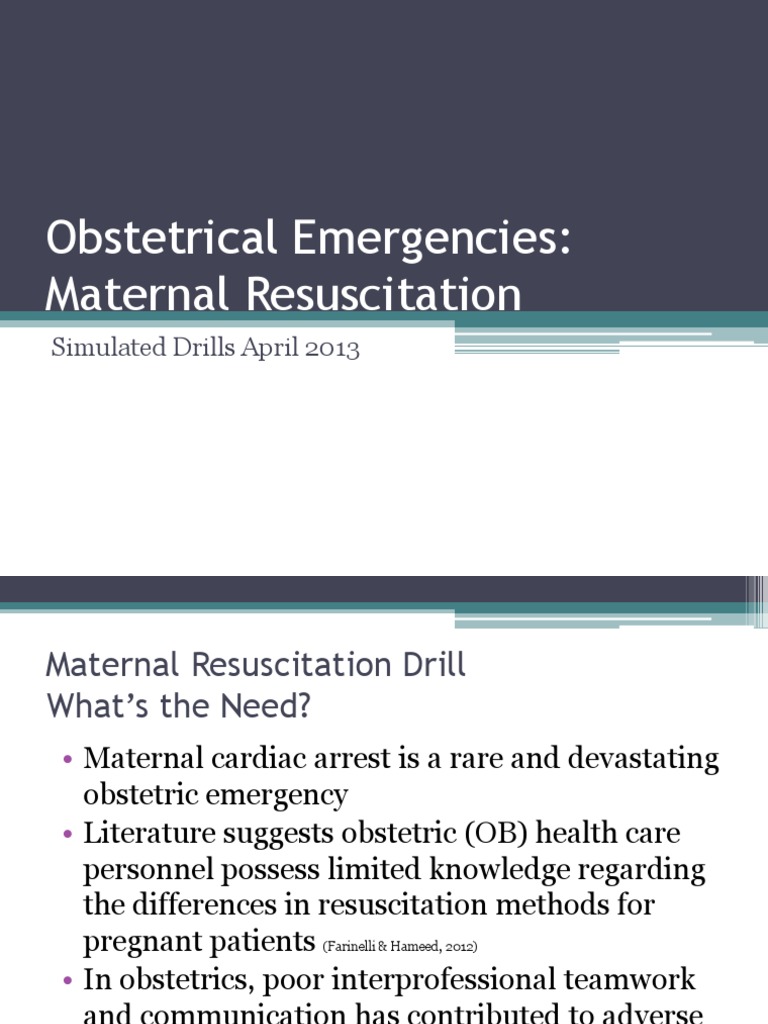 Maternal Resuscitation Guidelines and Drills | PDF | Cardiopulmonary ...