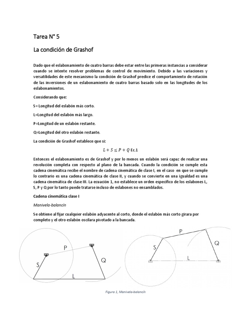 La Condición de Grashof | PDF | Cinemática | Movimiento (física)