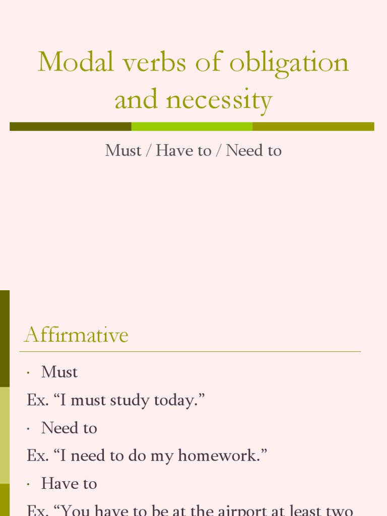 Modal Verbs of Obligation and Necessity | PDF | Career & Growth