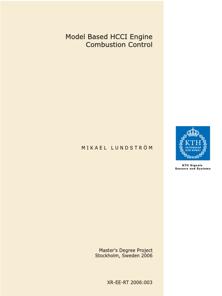 Model Based HCCI Engine Combustion Control: Mikael Lundström | PDF | Internal Combustion Engine ...