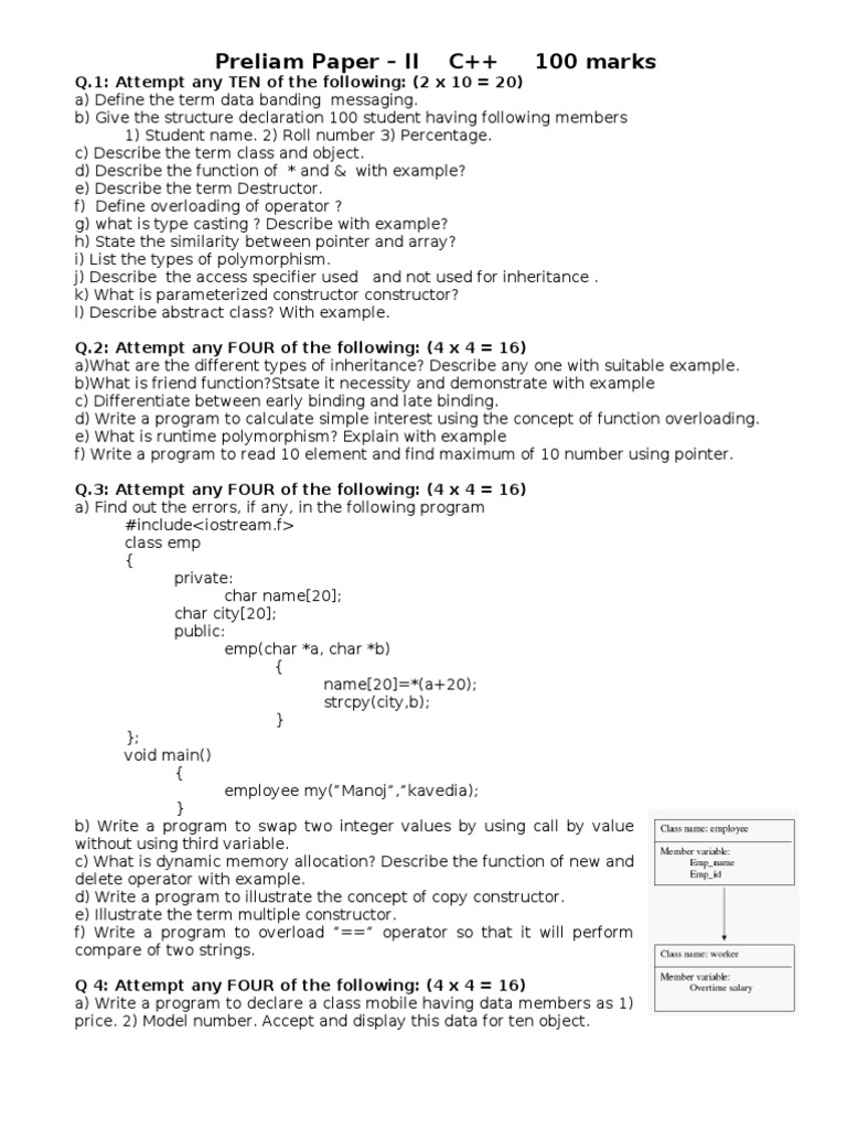 Preliam Paper - II (2010) | PDF | Subroutine | Pointer (Computer Programming)