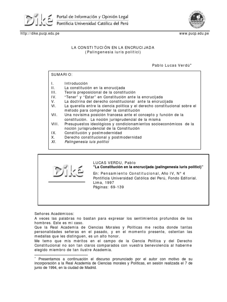 Pablo Verdu | PDF | Constitución | Democracia