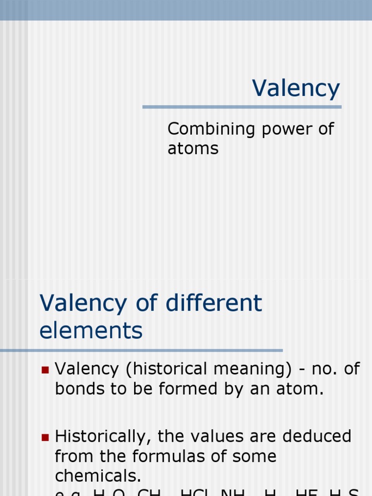 Valency: Combining Power of Atoms | PDF | Valence (Chemistry) | Aluminium