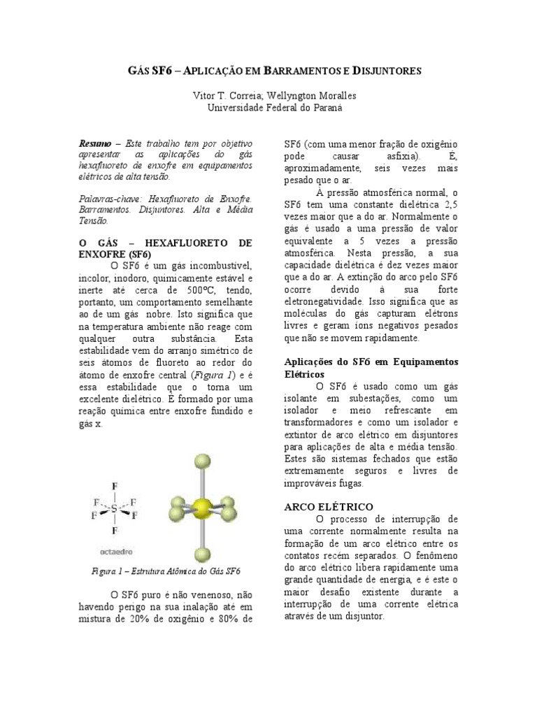 SF6 - Disjuntores e Barramentos | PDF