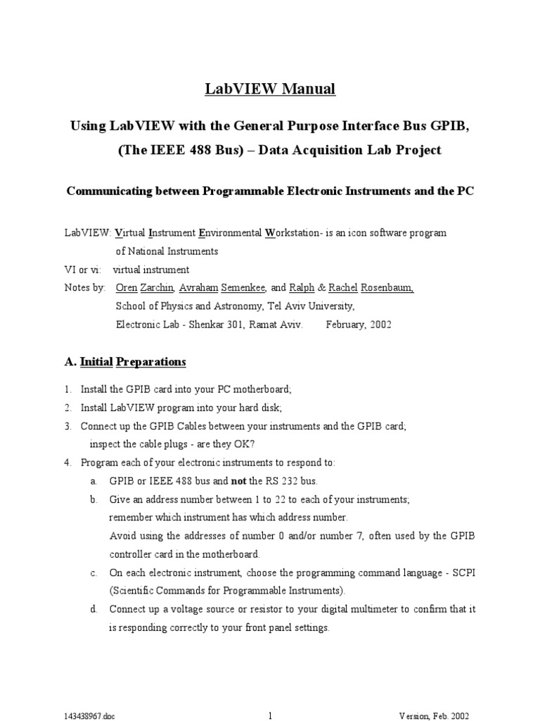 Labview Manual | PDF | Personal Computers | Media Technology