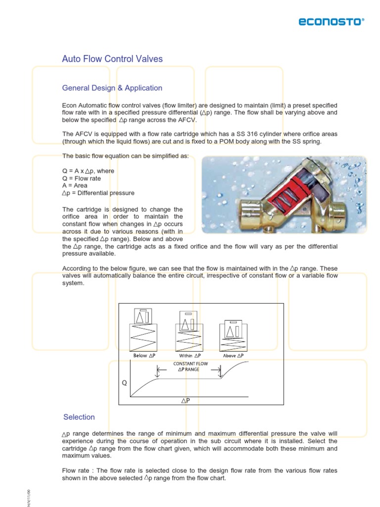 Auto Flow Control Valve (AFCV) | PDF | Technology & Engineering