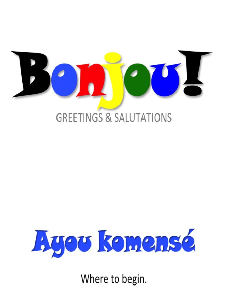 Salutations & Greetings in Louisiana Creole | PDF
