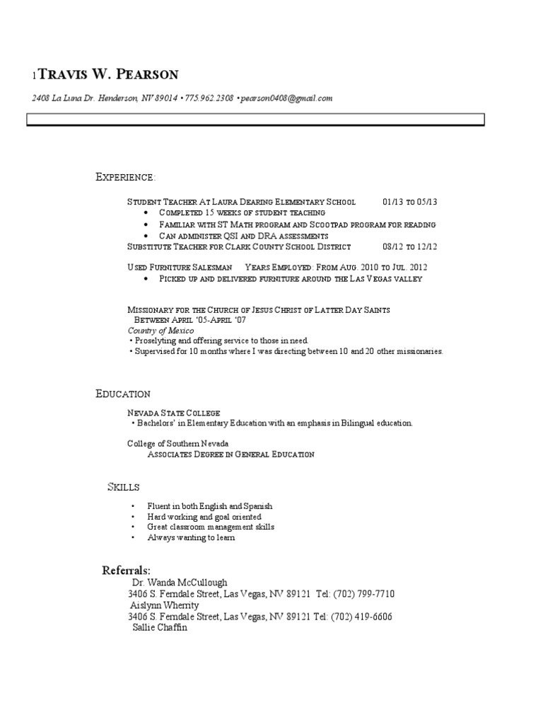 Travis Pearson Resume | PDF