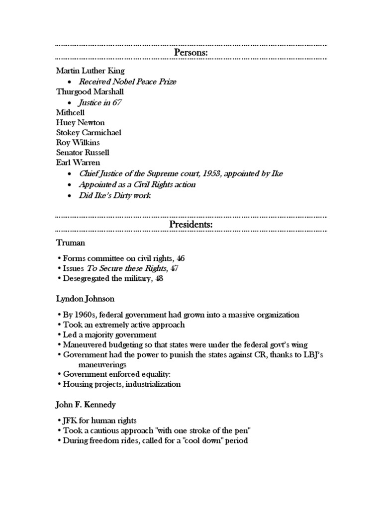 IB History HL Civil Rights Study Guide | PDF | African American Civil ...