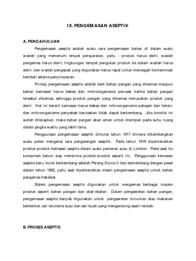 Pengemasan Aseptik | PDF | Griya & Taman