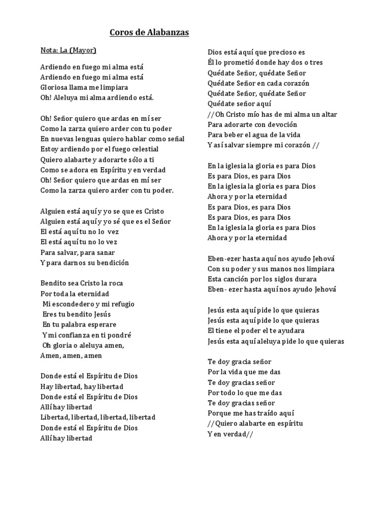 Coros de Alabanzas Y Adoracion original.docx