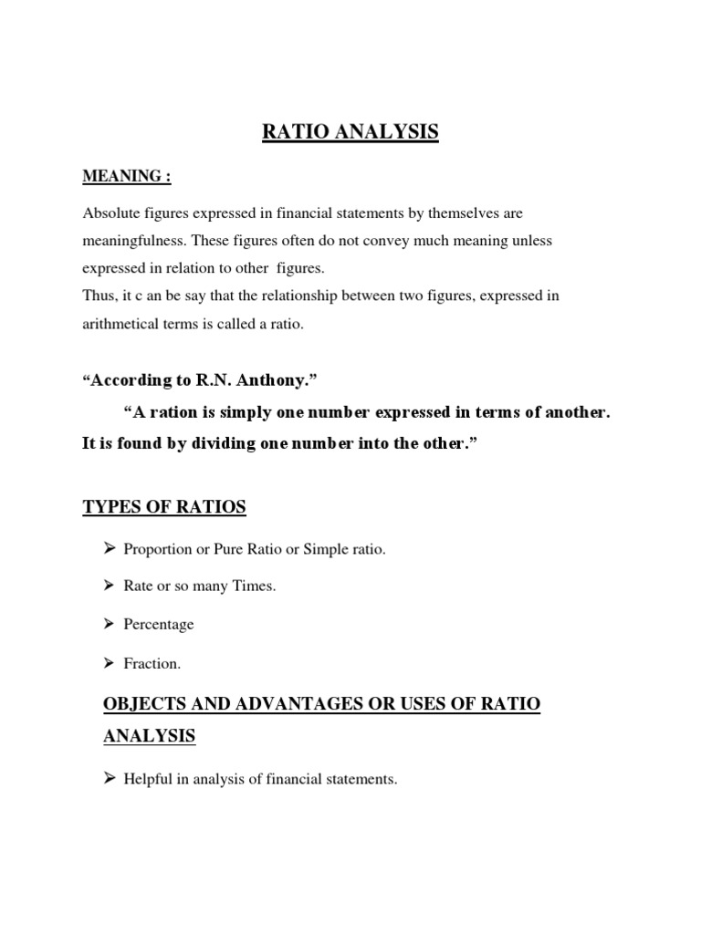 Ratio Analysis | PDF | Statistics | Research Design