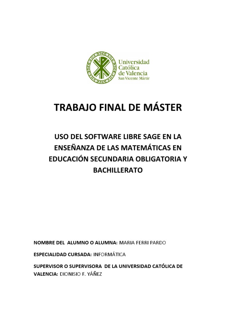 Using The Open Source Software SAGE in Teaching Mathematics. Uso Del ...