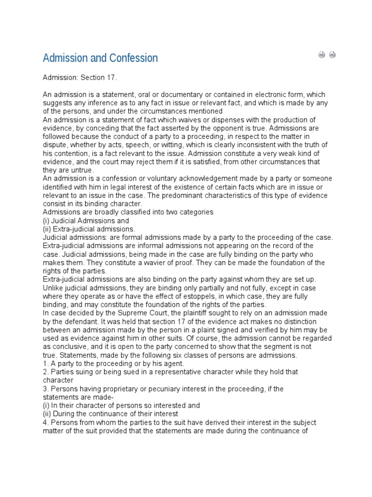 Evidence Summary 1 | PDF | Confession (Law) | Evidence (Law)