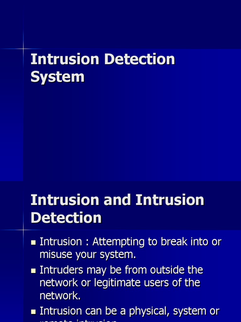 Intrusion Detection System | PDF | Information Technology | Computer Networking