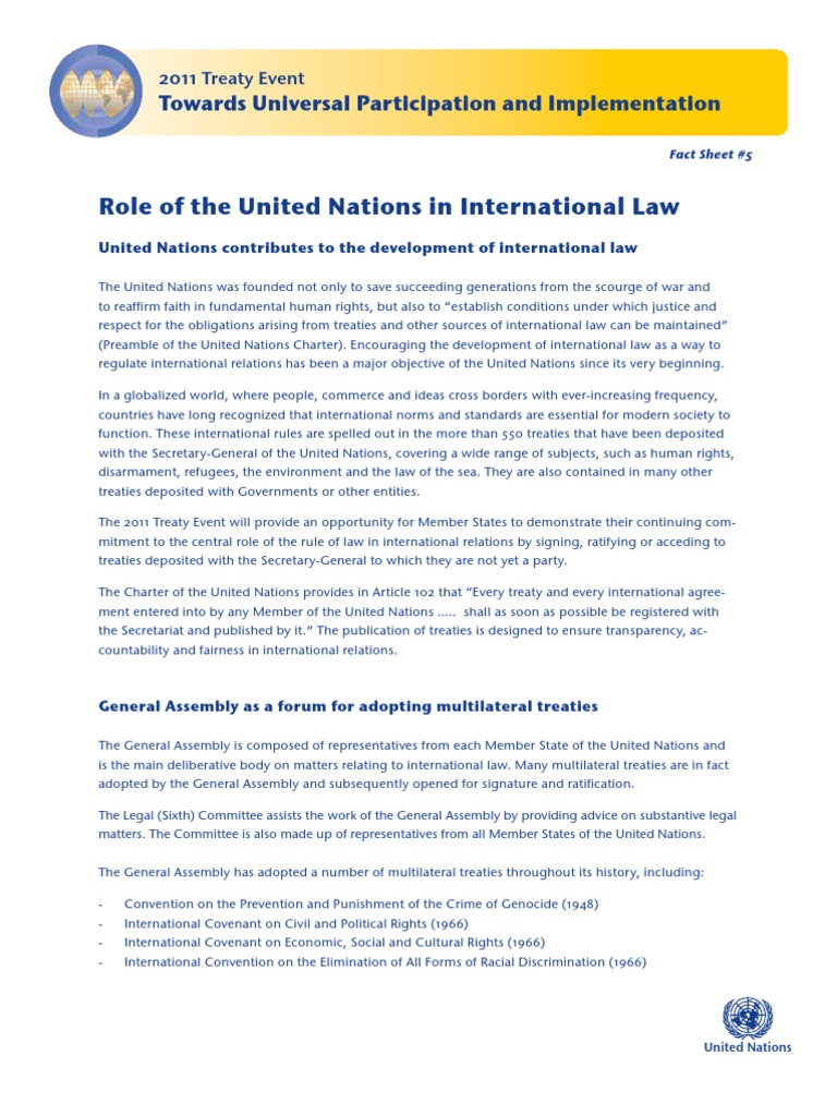 2011 UN Treaty Event Overview | PDF | Treaty | United Nations
